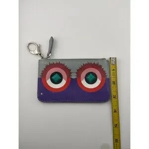 Fendi | Bags | Fendi Monster Eyes Pochette Wallet Womens Purple Leather ...